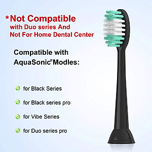 Replacement Toothbrush Heads Compatible with AquaSonic Black Series Electric Toothbrush 10 Pack Everystep,Not for AquaSonic Duo Series