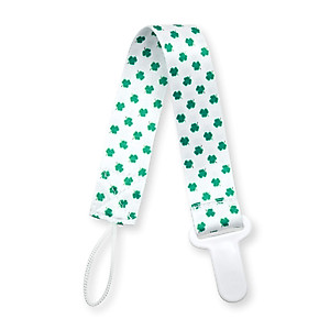 Clover Child Irish Baby Teething Toy - Shamrock Clover Teether & Pacifier Clip- Multi Textured, Soft, BPA Free Silicone