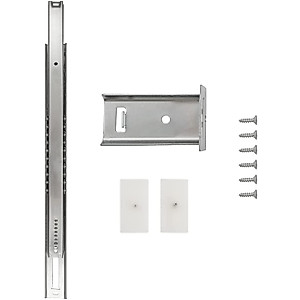 Hickory Hardware Bottom Centered Drawer Mount,Not Compatible with Side Mount Drawers,Heavy Duty Center Drawer Slide for Cabinet & Dresser Drawers,Easy Open & Soft Close Glide Track,16 Inch,P1029/16-2C