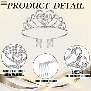 Hoteam 2 Pcs Graduation Party Supplies Kit - Crown Tiara, One Degree Hotter Sash, Class of 2024 Decorations for Senior College Masters Grad Gift