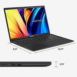 ASUS Vivobook F1500EA 15.6" FHD IPS Premium Laptop, 11th Gen Intel 4-Core i5-1135G7 Upto 4.2GHz, 12GB RAM, 256GB PCIe SSD, Intel Iris Xe Graphics, USB-C, Windows 11 Home + HDMI Cable, Black