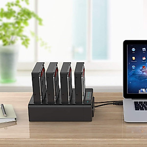 ORICO 4 Bay External Hard Drive Docking Station USB 3.2 Gen 1 to SATA I/II/III for 2.5''/3.5'' HDD SSD with Hard Drive Duplicator/Cloner Function Support UASP [4 x 20TB]-6648US3