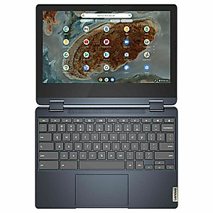 2022 Lenovo Flex 3 Chromebook 11.6" HD (1366 x 768) Touchscreen 2-in-1 Laptop, Mediatek MT8183 up to 2 GHz, 8 Cores, 4GB RAM, 64GB eMMC, 802.11AC WiFi, Bluetooth, Abyss Blue, Chrome OS, EAT Cloth