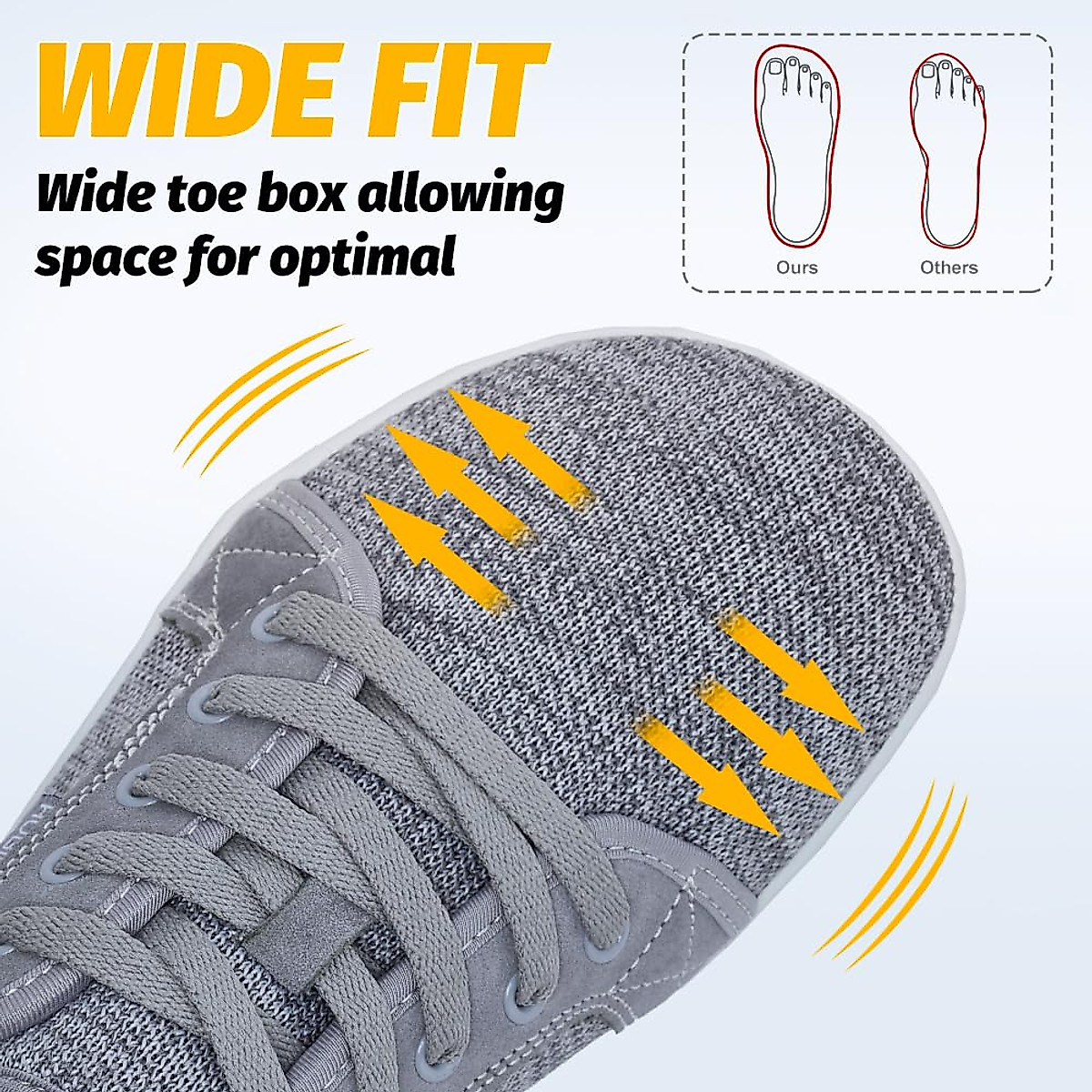Minimalist Barefoot Shoes, Wide Toe Box Sneakers for Women Men Zero Drop Breathable Flat Soft Road Running Walking Tennis Lace Up Casual Mesh Comfy Loafer Nurse Golf Workout Drving Work Gym Travel