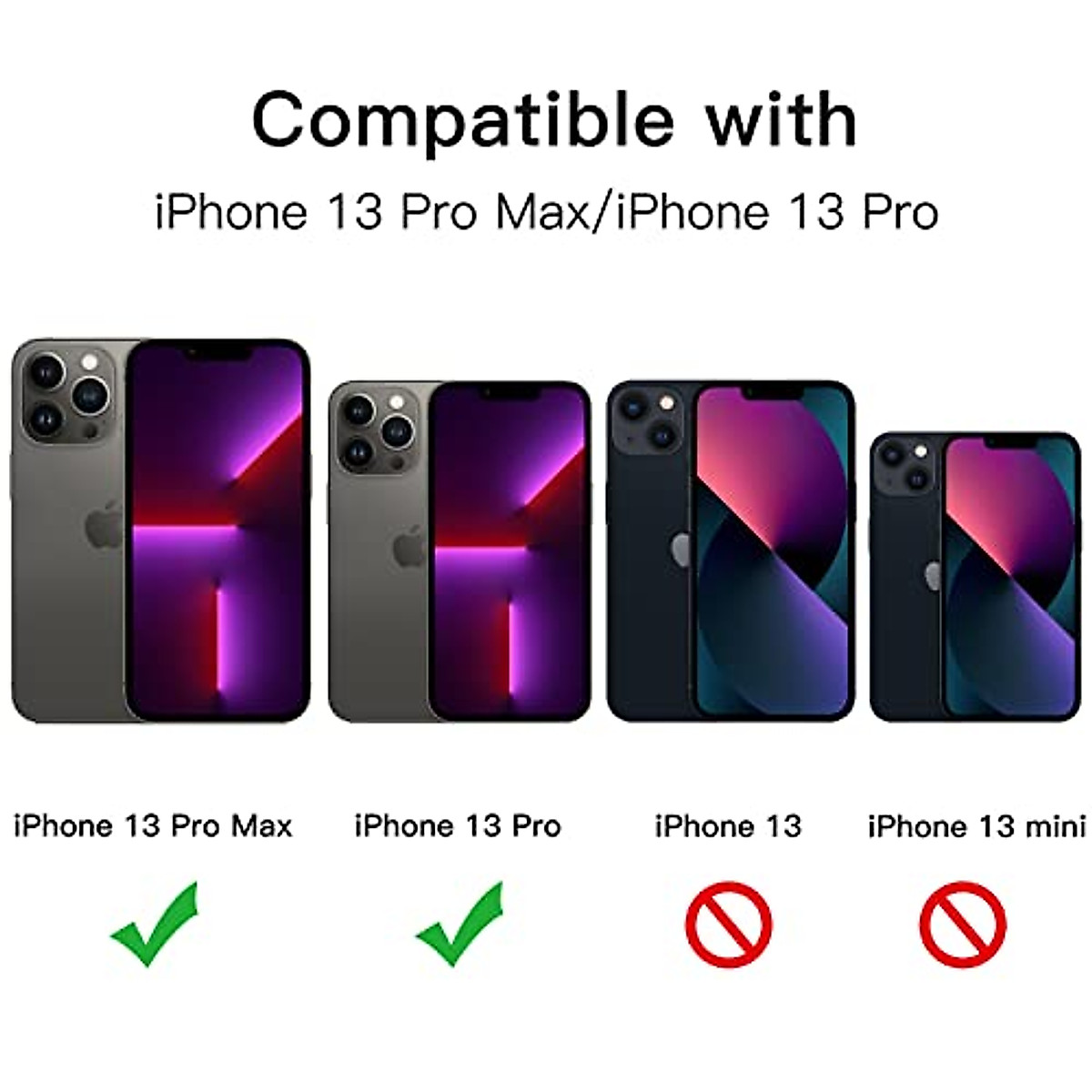 JETech Camera Lens Protector for iPhone 13 Pro 6.1-Inch and iPhone 13 Pro Max 6.7-Inch, 9H Tempered Glass Metal Individual Ring Cover, HD Clear, 3-Pack (Graphite)