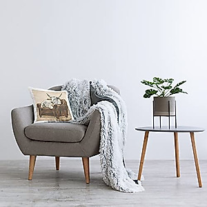 Stupell Industries Longhorn White Bull Resting in Brown Chair Design by Ethan Harper Pillow, 18 x 18