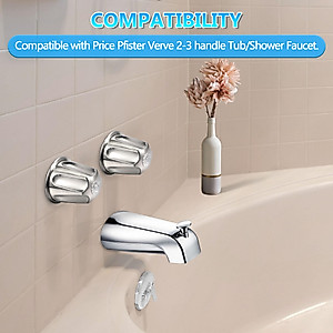 Enhon Faucet Handles, 2 Piece Hot and Cold Faucet Knobs Compatible with Price Pfister Verve Tub Shower, Include 2 Faucet Handles and 2 Screws for Remodeling Trim (Brushed Nickel)