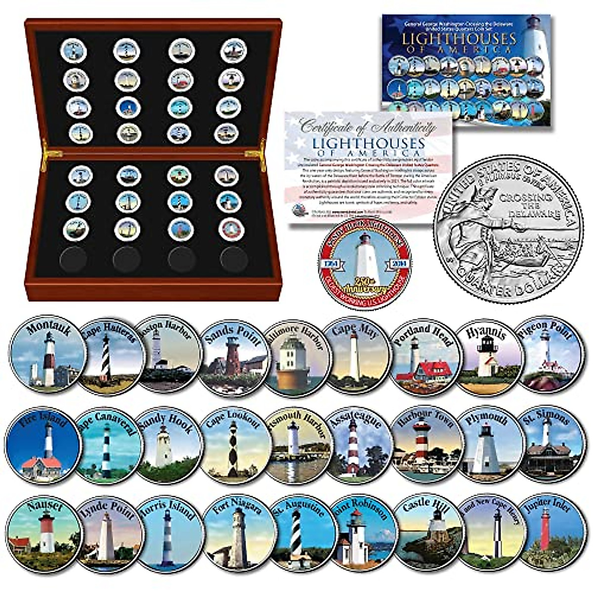 Historic American Lighthouses Colorized U.S. State Quarters 28-Coin Set with Box