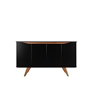 Manhattan Comfort Tudor Sideboard, Black and Maple Cream
