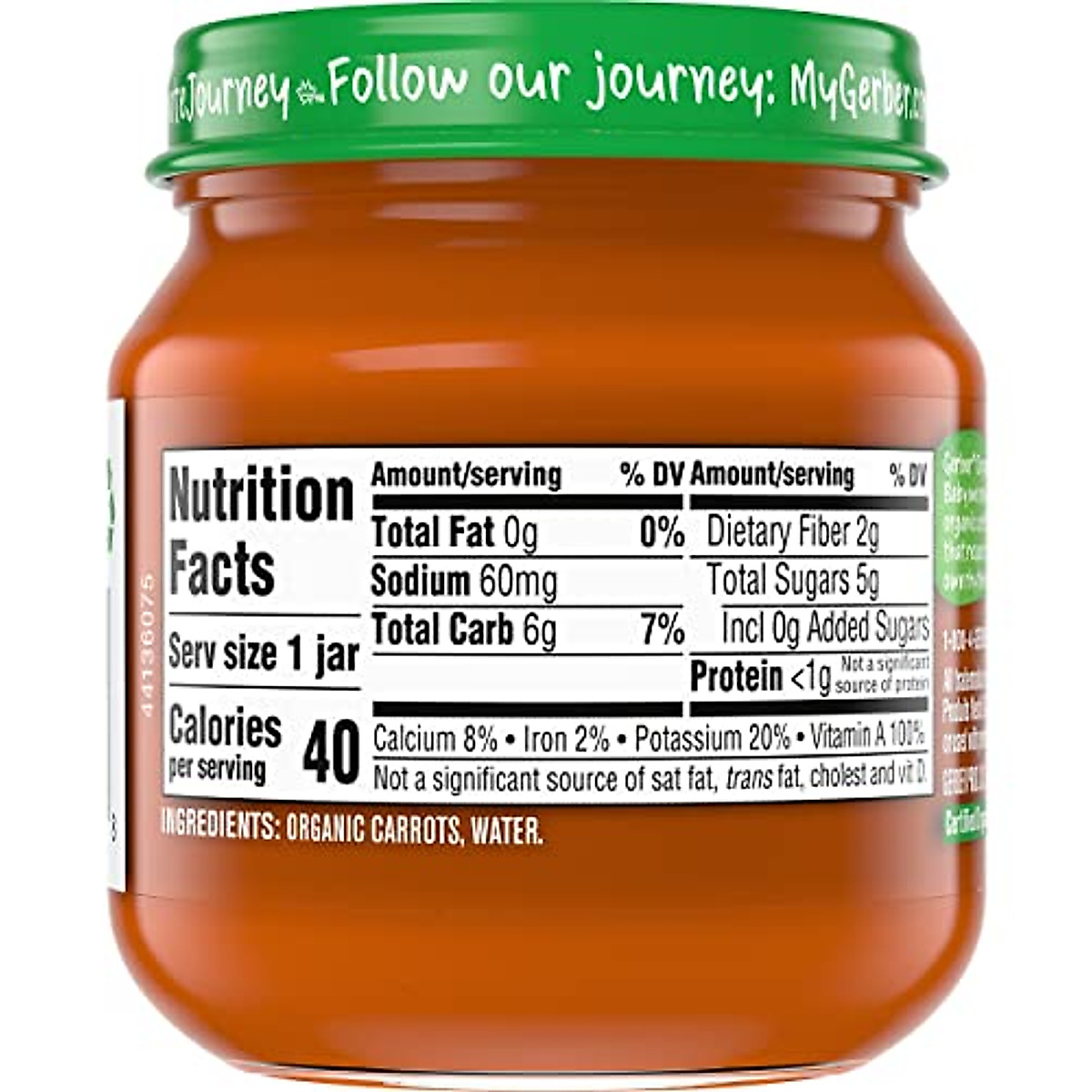 Gerber Organic for Baby 1st Foods Baby Food Jar, Carrot, USDA Organic & Non-GMO Pureed Baby Food for Supported Sitters, 4-Ounce Glass Jars (Pack of 6)