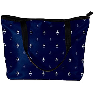 Tote Bag Shoulder Bags Handbags Navy Floral Flower Satchel Handbags for Women with Inner Pouch