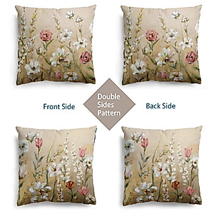 YIYIE Flowers Throw Pillow Covers for Couch Sofa Bed