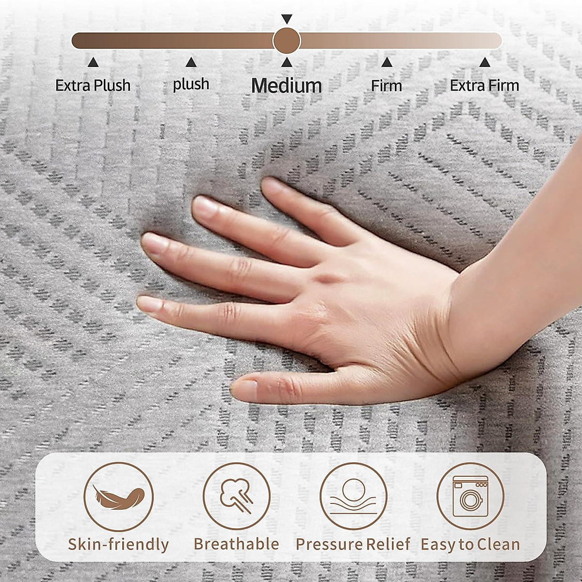 MUUEGM Folding Mattress, 4 Inch Twin Tri-fold Memory Foam Mattress, Foldable Mattress with Washable Cover, Trifold Mattress for Yoga/Camping/RV/Guest Beds,CertiPUR-US Certified