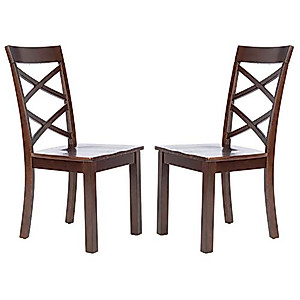 Safavieh Home Collection Ainslee Brown 18-inch Dining Chair (Set of 2)