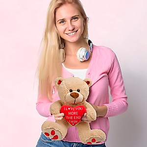 Valentines Day Gifts for Her Him Kids Girlfriend Boyfriend Wife Mom Fiancée, Valentines Gifts for Women, Valentine's Day Teddy Bear - 10 Inches, Funny Cute Stuffed Animal Plush Present for Birthday