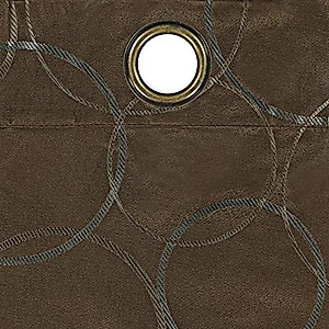 ECLIPSE Meridian Modern Blackout Thermal Grommet Window Curtain for Bedroom or Living Room (Single Panel), 42" x 84", Chocolate