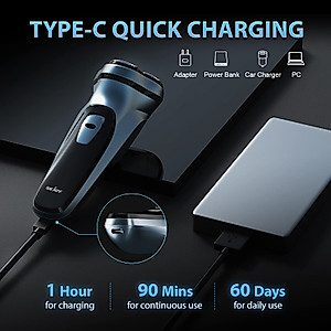 Sejoy Electric Razor for Men, Mens Electric Shavers, Rechargeable Electric Razor Shaving Machines, with Pop-up Trimmer, 1 Hour Fast Charging, 3D Floating Head, LCD Power Indicator