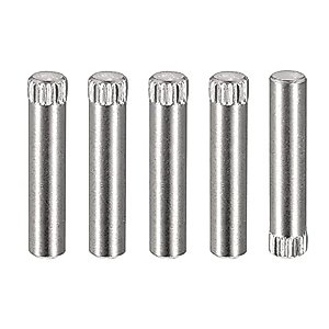Tool parts 5x25mm 304 Stainless Steel Dowel Pins - 5Pcs Knurled Head Flat End Dowel Pin