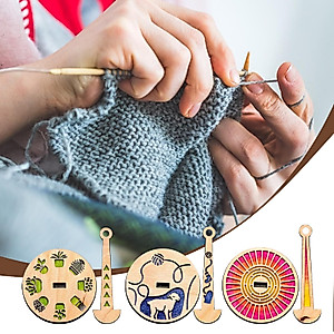 HSOKEW 5Pcs Portable Wrist Yarn Holder, Wooden Wrist Yarn Holder with Wrist Strap String Dispenser Minder to Prevent Yarn Tangling Misalignment Gift for Crochet Yarn Craft Lovers