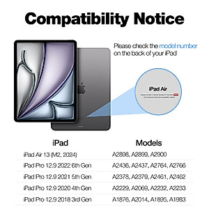 Magnetic Keyboard Case for iPad Pro 12.9-inch (6th, 5th, 4th, 3rd Generation - 2022, 2021, 2020, 2018) with Trackpad Magic Type Keyboard 7-Color Backlit Slim Wireless Keyboard, Pearl White