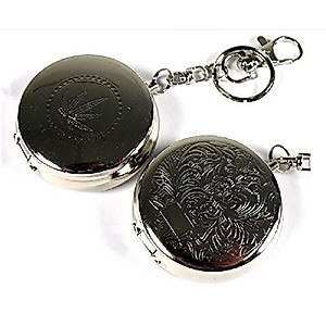 SmartDealsPro Stainless Steel Portable Pocket Circular Ashtray Key Chain with Cigarette Snuffer