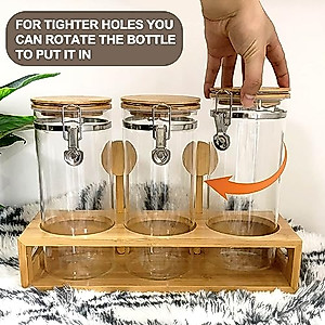 Zrwcvxy Glass Coffee Jar with Shelf,Glass Coffee Canisters with Bamboo Lid and Spoon,3 * 59 OZ Ground Coffee Storage,with Airtight Clip Coffee Bean Canister for Coffee Beans,Ground Coffee,Nuts,Sugar