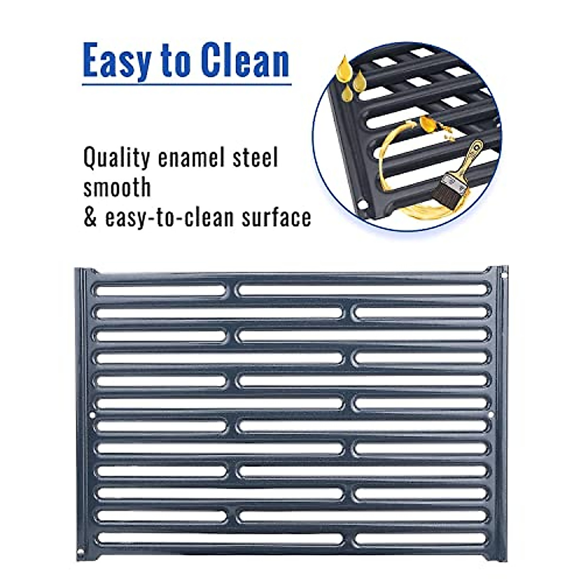 SHINESTAR Porcelain-Enameled Grates Replacement for Weber Genesis Silver A, Spirit E-210, Spirit 500, Spirit 200 Series(Side-Mounted Control), 15 x 11.3 Inch