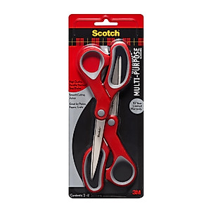 Scotch 8" Multi-Purpose Scissors, 2-Pack, Great for Everyday Use (1428-2)