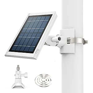Outdoor Mount for Ring Solar Panel,Ring Super Solar Panel,Eufy,Wyze,Reolink，Arlo Solar Panels,Fits 1.96-7.87" Pole, Tree, Cylindri Rail, Drainage Pipe, No Punching(White, 1 Pack)