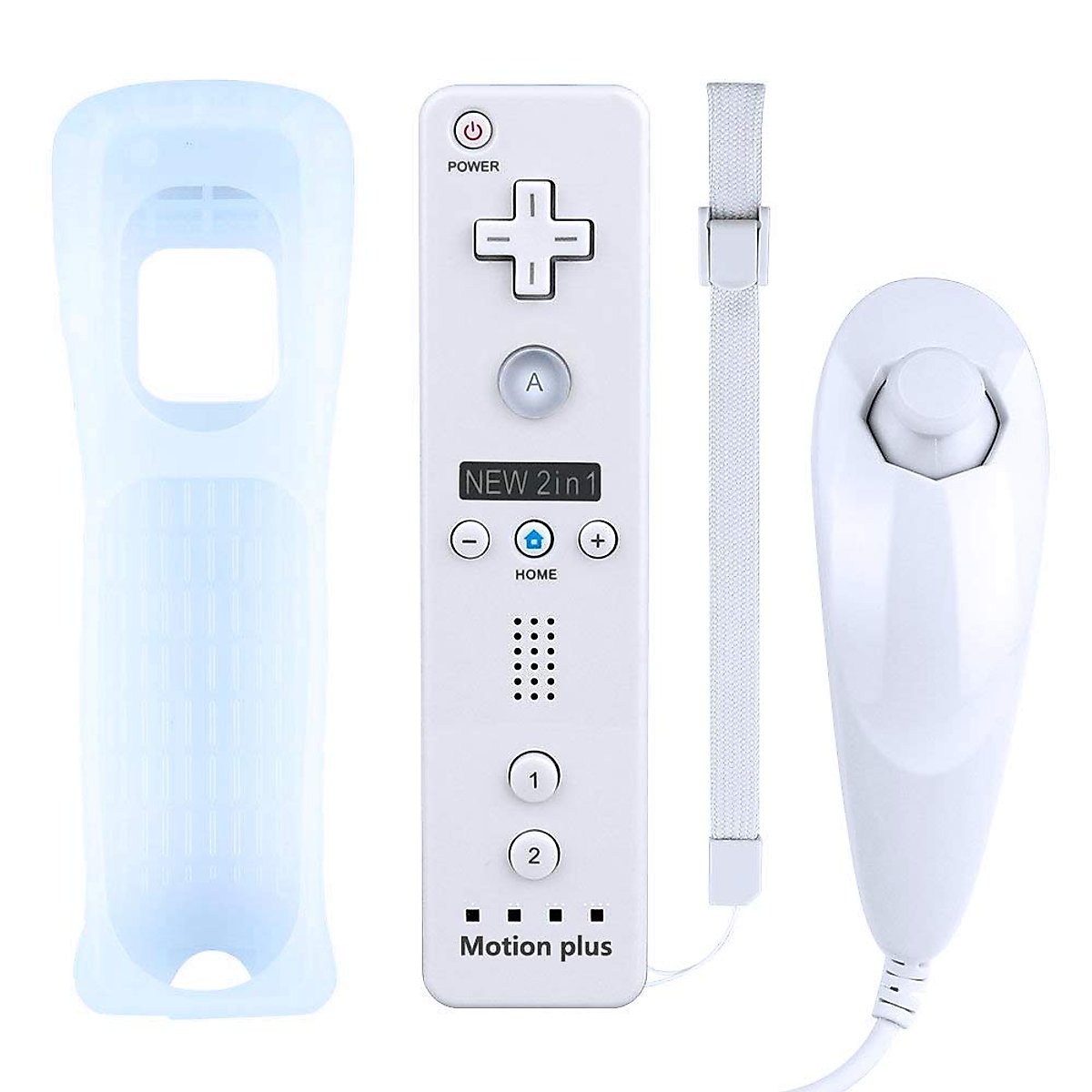 Wii Remote Controller, CooleedTEK Remote Plus Controller and Nunchuk Controller for Wii and Wii U, with Silicon Case