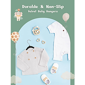 HOUSE DAY Velvet Baby Hangers 50 Pack, Premium Children's Hangers for Baby, Infant & Toddler Clothes, Durable Non Slip Baby Felt Hangers Black, 11 Inch Baby Hangers for Closet, Ideal for Everyday Use