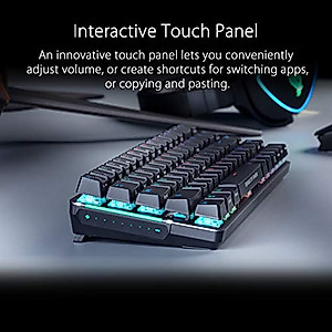 ASUS ROG Falchion NX 65% Wireless RGB Gaming Mechanical Keyboard | ROG NX Red Linear Switches, PBT Doubleshot Keycaps, Wired / 2.4G Hz, Touch Panel, Keyboard Cover Case, Macro Support (Renewed)