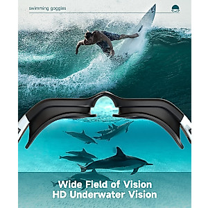 RIOROO Swim Goggles,Polarized Swimming Goggles for Men Women Adults Youth Anti Fog/No Leak/Clear Wide Vision/UV Protection