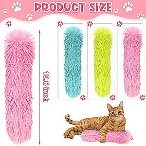 Civaner 6 Pcs Catnip Toys Interactive Cat Kicker Toy Plush Fabric Kick Sticks Chasing Chewing Exercising Filled Chew for Puppy Kitty (Grass Green, Blue, Pink, 10.6 Inch)