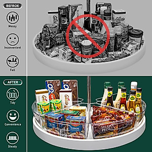 JEISSLIA Lazy Susan Cabinet Organizer Bins for 26"/ 28"/ 32" Diameter Corner Lazy Susan, Plastic Cabinet Storage Bin, 1/8 Wedge-Food Safe, BPA Free, with Non-Slip Pads (for 28" Lazy Susan, 8 Pack)