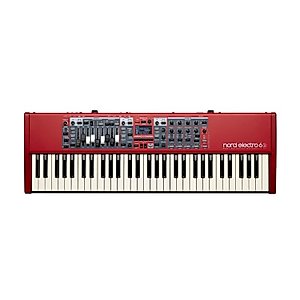 Nord Electro 6D 61-Key Semi-Weighted Action Keyboard Bundle with Nine Drawbars Bundle with Z-Style Stand and Sustain Pedal (3 Items)