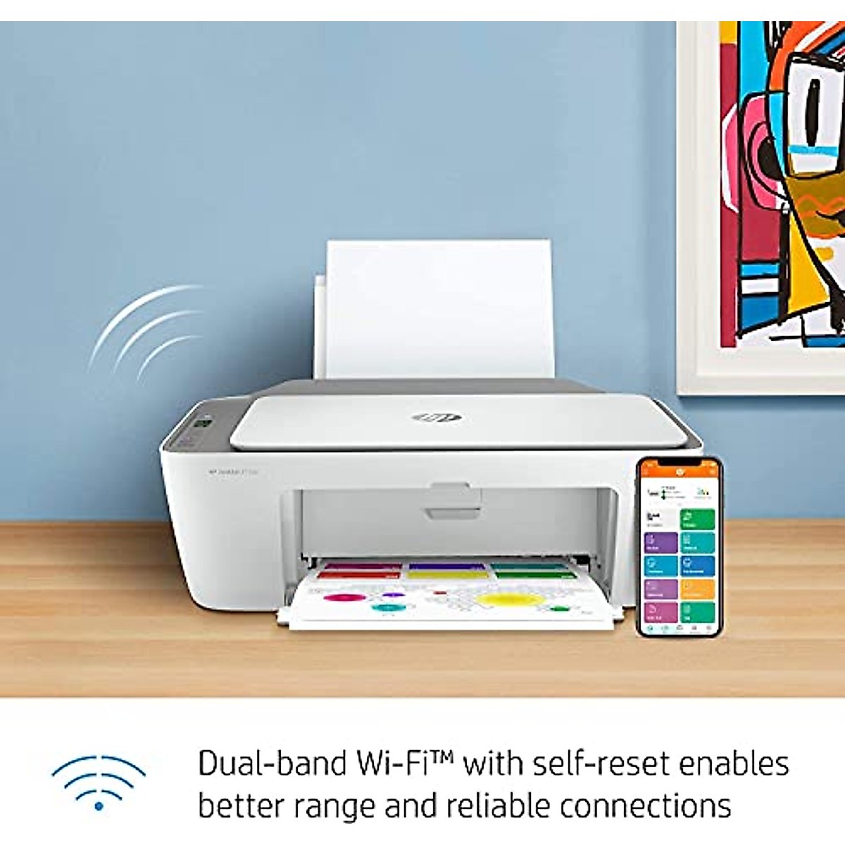 HP DeskJet 27 55e Inkjet All-in-One Color Printer I Print Copy Scan I Wireless & Mobile Printing I USB Connectivity I Up to 5.5 ppm I Up to 4800 x 1200 dpi + Printer Cable