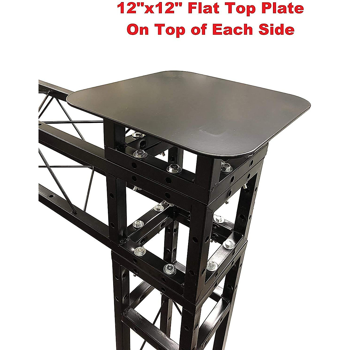 8 ft. Height Black Square Arch Truss System Kit Mobile Portable DJ Moving Head With extra 12"x12" Top Plates For Moving Head Lights