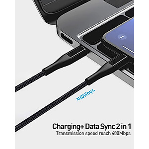 ANDNOVA USB C to Lightning/USB c Cable 10 Ft, Type-C to iPhone PD Fast Charging Cable Compatible with iPhone 13/13 Mini 12 Pro Max/12/11 Pro/X/XR/XS Max / 8/8 Plus