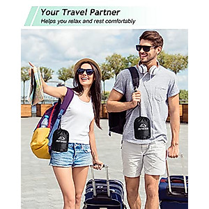 JefDiee Inflatable Travel Foot Rest Pillow, Kids Airplane Bed, Adjustable 3 Layers Height Leg Rest Pillow, Adults Travel Essentials Great for Airplane, Office, Home, Trains, Cars