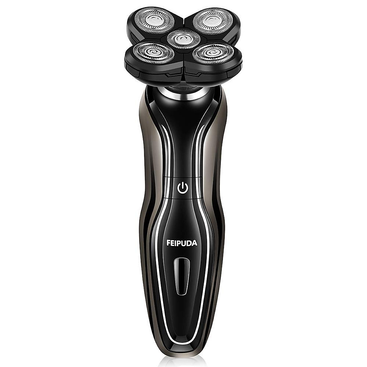 Electric Razor for Men 4 in 1 Head Shaver Grooming Kit Cordless Rechargeable Waterproof Rotary Shaver with Nose Hair Trimmer& Sideburns Trimmer &Facial Cleansing Brush FEIPUDA