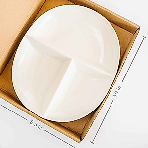Uba Portion Control Plate for Healthy Eating & Bariatric Diet | Divided Porcelain Dinner Plate (1)