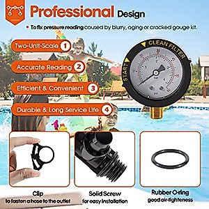 DearChan 98209800 High Flow Manual Relief Valve/Air Relief Manual Valve Assembly with Pressure Gauge, Replacement for Pool and Spa Filter