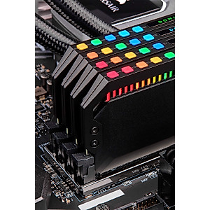 Corsair Dominator Platinum RGB 128GB (4x32GB) DDR4 3600MHz C18 Desktop Memory (12 Ultra-Bright CAPELLIX RGB LEDs, Patented Dual-Channel DHX Cooling Technology, Intel XMP 2.0 Support) Black