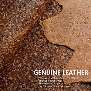 Gexmil Leather Case for iPad 10th Generation 2022, iPad 10.9 Inch,Genuine Leather Cover,Made from Real Leather Cowhide Unique Grain Cover,with Pencil Holder,Flower Brown