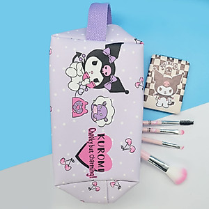 Kumi Travel Cosmetic Bag, Large Capacity Cartoon Cosmetic Pouch Makeup Bag with Zipper, PU Travel Toiletry Bag Makeup Accessories Organizer, Foldable Storage Bags Makeup Pouch for Women Girls