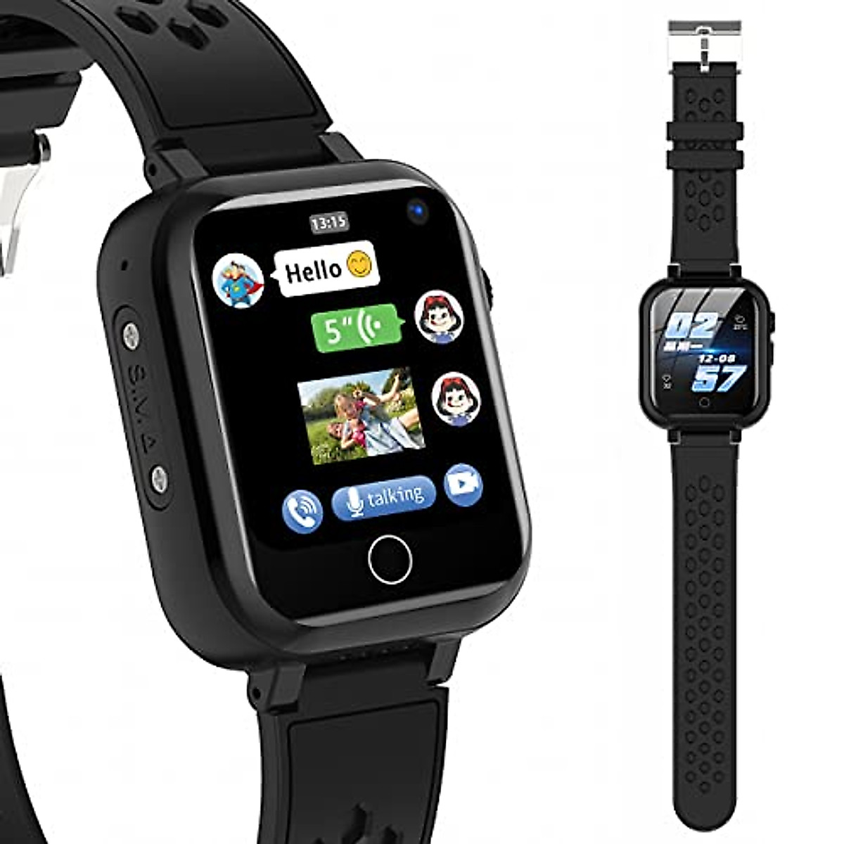 DDIOYIUR Smart Watch for Kids, 4G Kids Phone Smartwatch with GPS Tracker, WiFi, SMS, Call,Voice & Video Chat,Bluetooth,Audio Recording,Alarm,Pedometer, Wrist Watch for 4-16 Boys Girls Birthday Gifts.