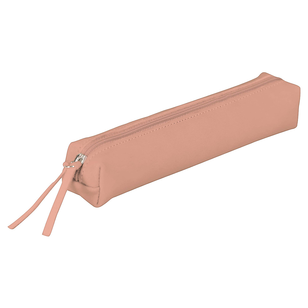 Clairefontaine - Ref 410152C - Coloured Leather Slim Pencil Case - 19.5 x 2.5 x 4cm, Made From Genuine Lambskin Leather, Metal Zip With Leather Puller - Pistachio Green