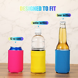 100 Pack Blank Beer Can Cooler Sleeves Soft Insulated Reusable Drink Cooler Bulk Collapsible Sublimation Can Cooler Sleeves for Wedding Party Supplies, 15 Multicolor