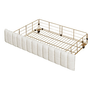 SIYSNKSI Queen Size Metal Frame Upholstered Bed with 4 Drawers, Linen Fabric Platform Bed with Metal Slats Support and Headboard, Storage Platform Bed for Kids Teens Bedroom (Beige + Linen-39)